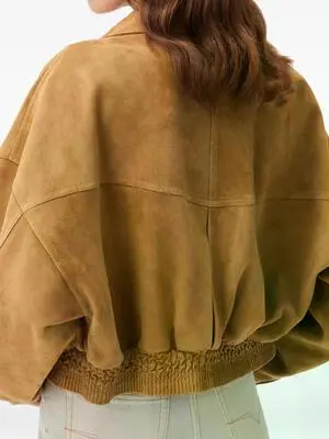 Versace Suede Blouson Jacket With Embossed Logo