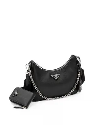 Prada Re-edition 2005 Saffiano Leather Shoulder Bag - Black