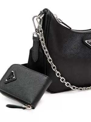 Prada Re-edition 2005 Saffiano Leather Shoulder Bag - Black
