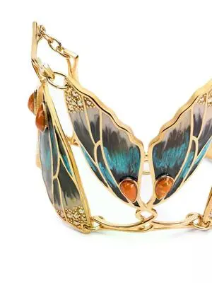 Roberto Cavalli Butterfly Wing Crystal Embellished Bracelet