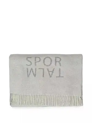 SPORTALM Yamala Logo-intarsia Fringed-edge Scarf - Grey