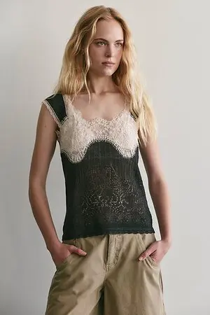 Anna Sui Lace Knit Camisole - Black
