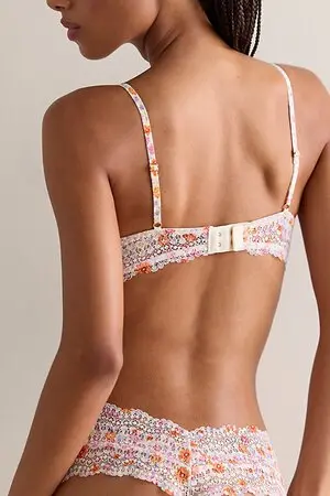 Free People This Or That Printed Plunge Underwire Bra - Confetti Combo