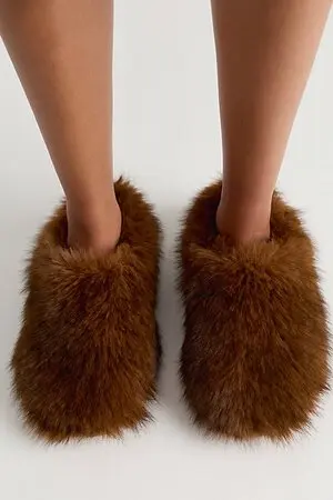 FP VEGAN COLLECTION Faux Fur Slippers - Mink