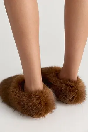 FP VEGAN COLLECTION Faux Fur Slippers - Mink