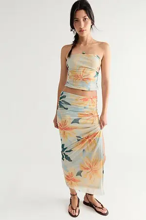 Free People Presley Maxi Skirt Set - Frost Combo