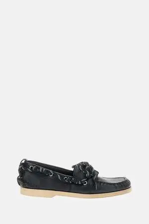 GOLDEN GOOSE Golden Goose Baby Billa Boat Moccasins Nero
