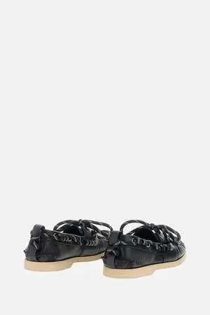 GOLDEN GOOSE Baby Billa Boat Moccasins - Nero