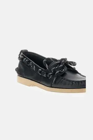 GOLDEN GOOSE Baby Billa Boat Moccasins - Nero