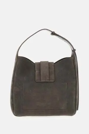 Hogan Vertical Hobo Bag In Suede - Marrone