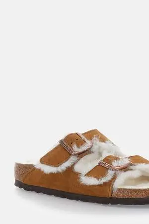 BIRKENSTOCK Arizona Shearling Sandals - Brown