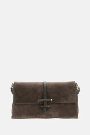 TOD'S Small Timeless T Flap Bag - Brown