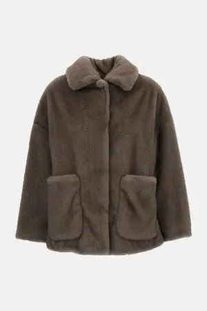 Herno Faux Fur Cropped Jacket - Grigio