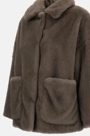 Herno Faux Fur Cropped Jacket - Grigio