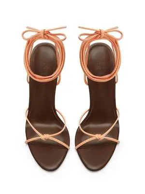 Femme La Athens Lace Up Stiletto Sandals - Brown
