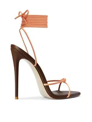 Femme La Athens Lace Up Stiletto Sandals - Brown