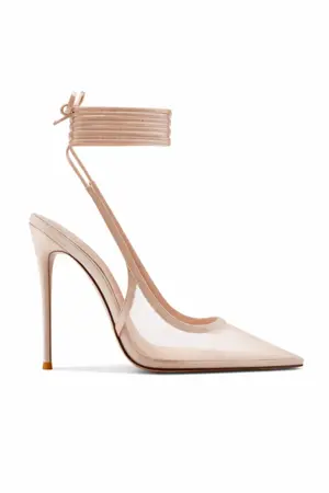 Femme La Cobra Lace Up Stiletto Heels - Nude