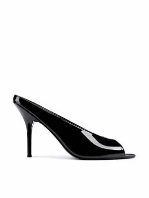 Femme La Xadé Sculptural Stiletto Slipper - Black