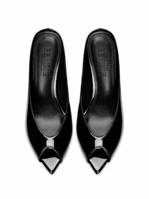 Femme La Xadé Sculptural Stiletto Slipper - Black