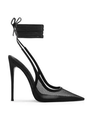 Femme La Cobra Lace Up Stiletto Heels - Black