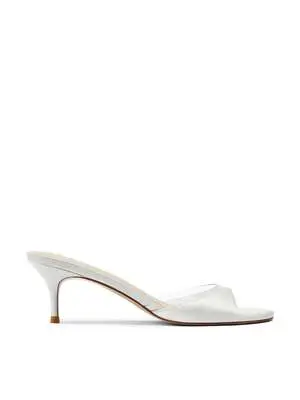 Femme La Capri Slipper Satin Stiletto Mule - White