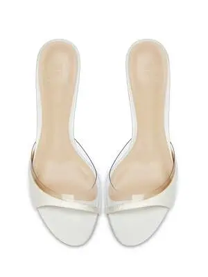 Femme La Capri Slipper Satin Stiletto Mule - White