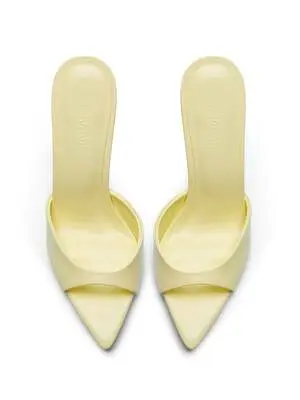 Femme La Bella Slipper Stiletto High Heel Open Pointed Toe Slip-on - Yellow