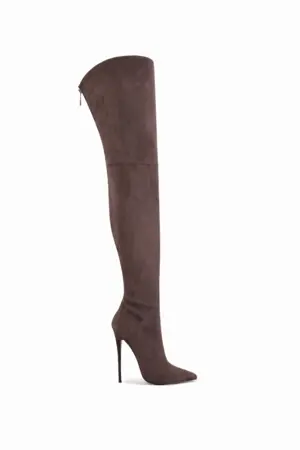 Femme La The Scorpio Thigh High Boot Suede - Brown