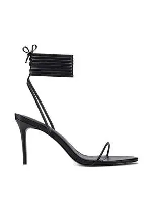 Femme La Lace Up Strappy High Heel Sandals - Black