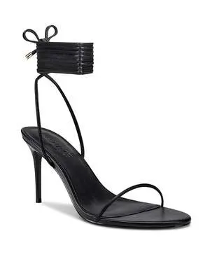 Femme La Lace Up Strappy High Heel Sandals - Black