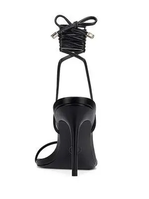 Femme La Lace Up Strappy High Heel Sandals - Black