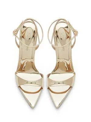 Femme La Gg Heel Mirrored Stiletto Sandals - Gold