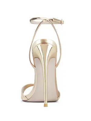 Femme La Gg Heel Mirrored Stiletto Sandals - Gold