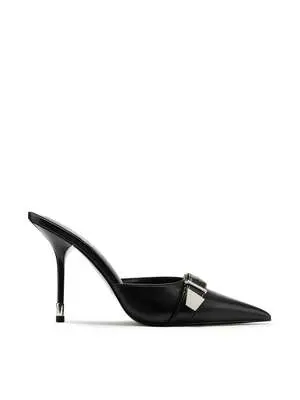 Femme La Venetia Mule With Buckle Detail - Black