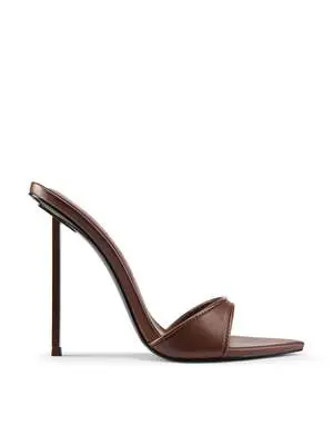 Femme La Whiskey Slipper Open Toe Stiletto Heel - Brown