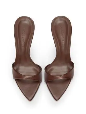 Femme La Whiskey Slipper Open Toe Stiletto Heel - Brown