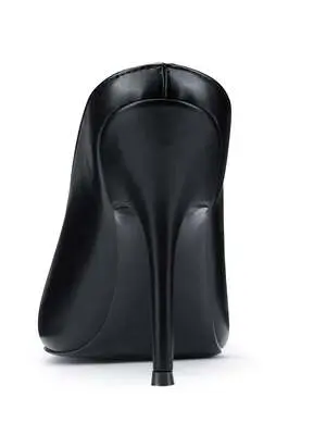 Femme La Xaden Mule Sculptural Stiletto Heel - Black