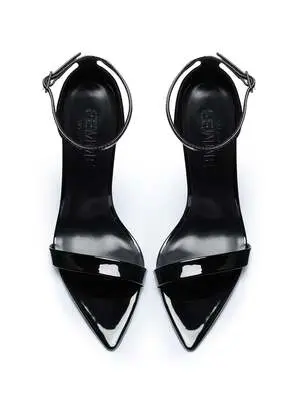 Femme La Amiri Noir Patent Stiletto Sandals
