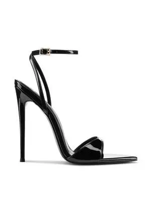 Femme La Gg Heel Patent Stiletto Sandal - Black