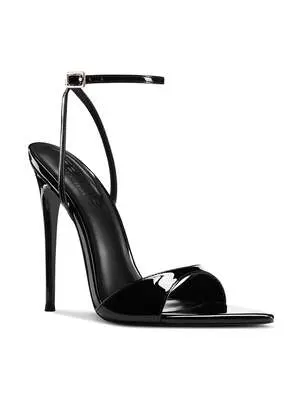 Femme La Gg Heel Patent Stiletto Sandal - Black