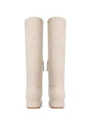 Femme La Park Ave. Suede Pointed Toe Zip Up Boots