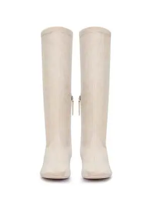 Femme La Park Ave. Suede Pointed Toe Zip Up Boots