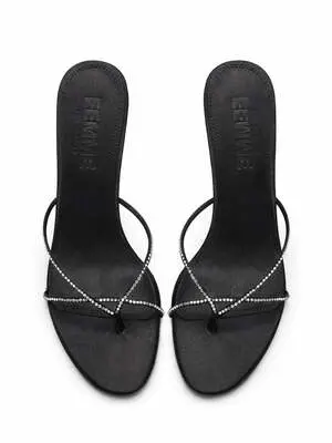 Femme La Sicilian Slipper Noir Crystal