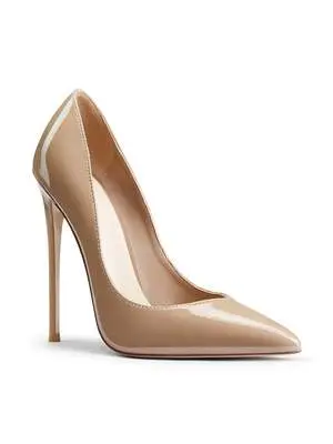 Femme La Rum Pump Stiletto Heel Patent Vegan Leather Pumps - Nude