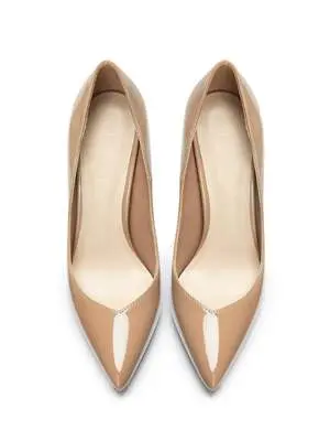 Femme La Rum Pump Stiletto Heel Patent Vegan Leather Pumps - Nude