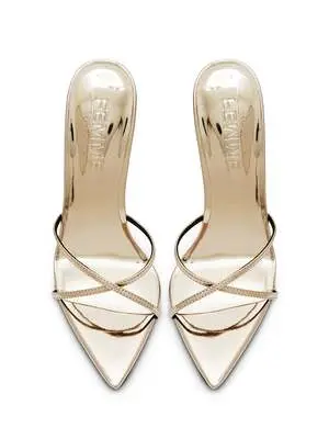 Femme La Donatella Mule Stiletto Heel - Gold