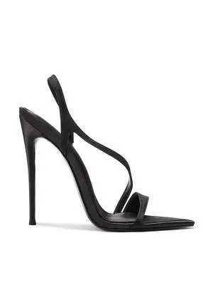 Femme La Vesper Satin Stiletto Sandal - Black