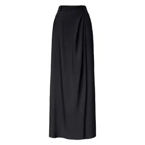 JANA COSHÈ Wide Leg Cotton Trousers With Elegant Skirt Effect - Black
