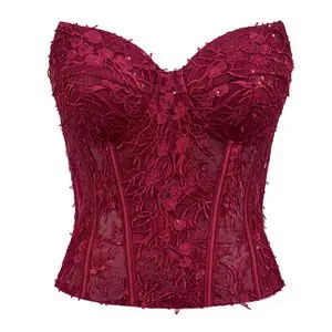 ANGELIKA JOZEFCZYK Catrice Lace Corset Top Burgundy