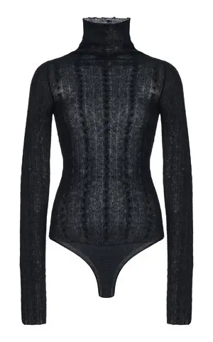 HAIKURE Turtleneck Wool-blend Bodysuit - Black